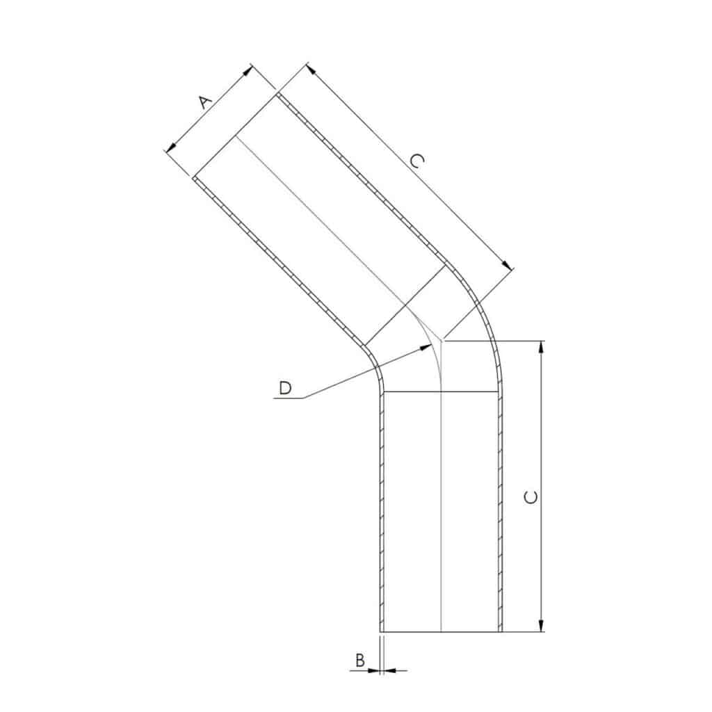 Universele Aluminium Bocht - div. hoeken + diameters - 24TUNED